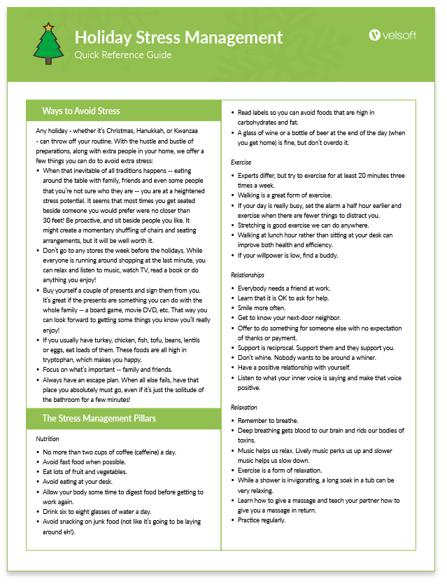 Holiday-Stress-Management - Velsoft Blog